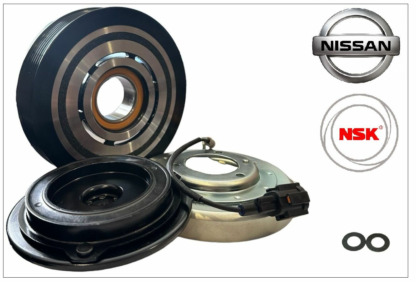 Муфта компрессора кондиционера с оригинальным японским подшипником NSK Nissan Pathfinder R51 Navara