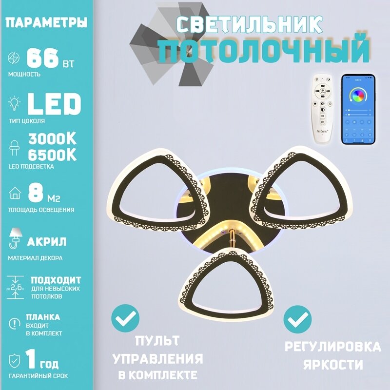 Люстра Лас Светас 5787/3YH GD(BL)