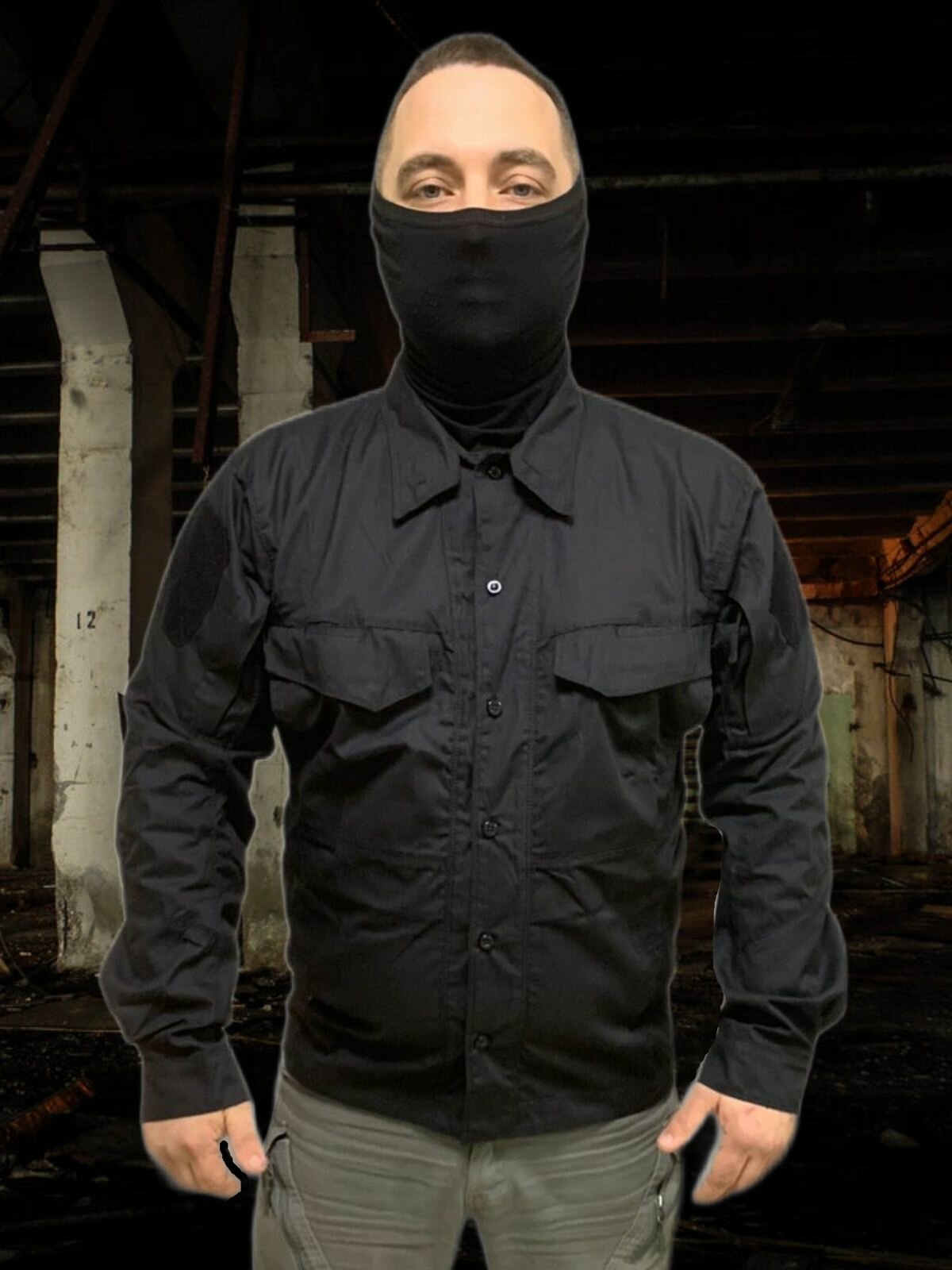 Боевая рубашка с вентиляцией Тактика цвет черный L