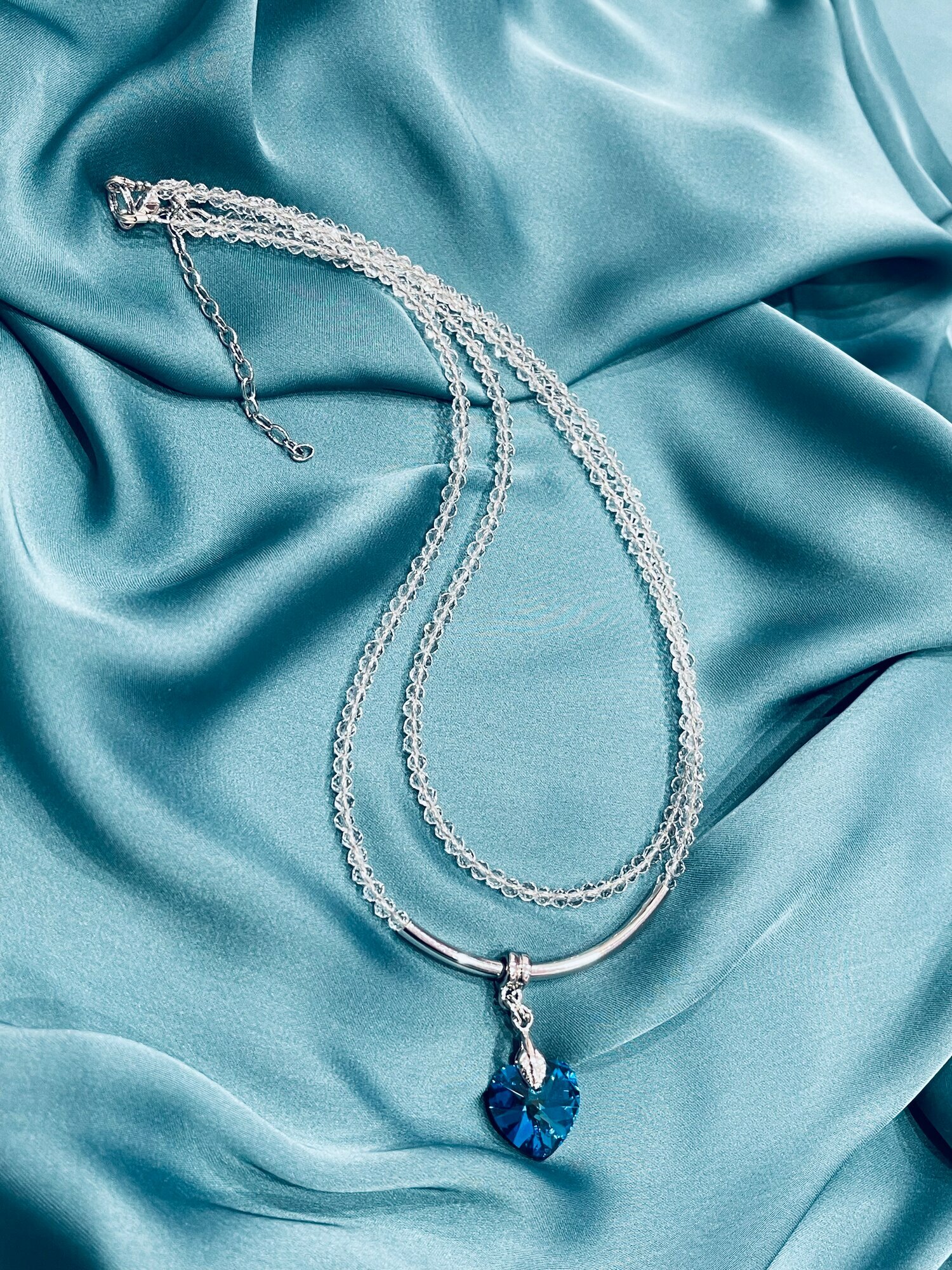 Колье Jewellery by Marina Orlova, шпинель синтетическая, длина 43 см, синий — фото 1