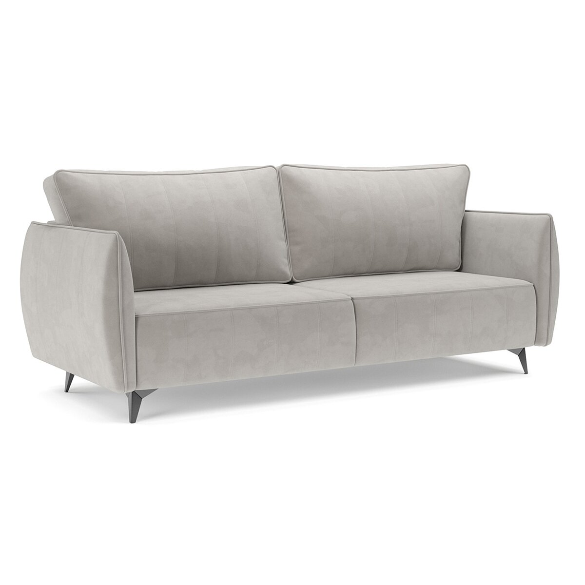 Диван Сток Диванов Дейзи, серо-бежевый велюр, механизм пантограф, на ножках