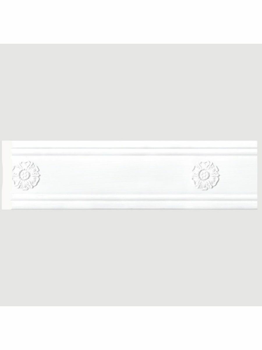 Плинтус потолочный Молдинг на стену декор, 1100х80х9 мм Белый мат - 2 шт.