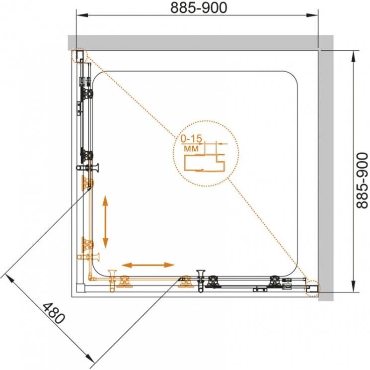 Eco-o-a-2-90-c-nero душевой уголок Cezares