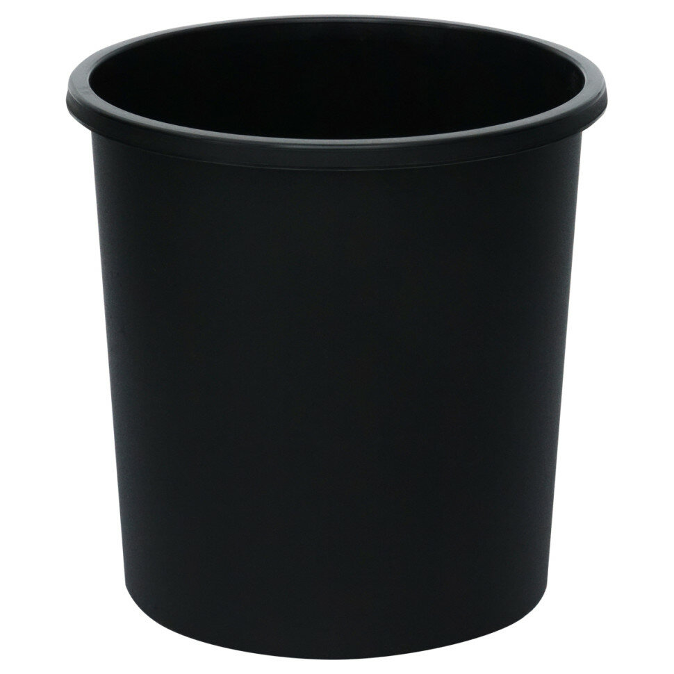 Корзина для бумаг СТАММ, 18л, цельная, черная, 075531