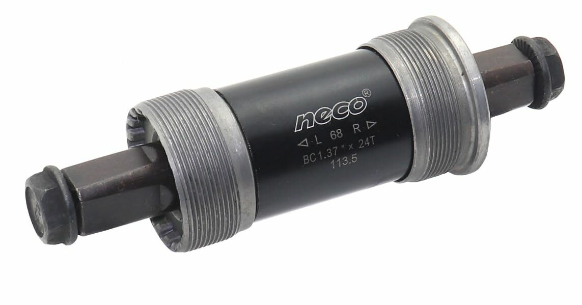 Каретка NECO B910 под квадрат, BSA 1.37x 24T, 68/113,5 мм (стальные чашки, стальной корпус)