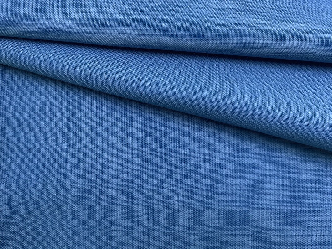 Ткань Хлопок серо-голубого цвета однотонная 16880