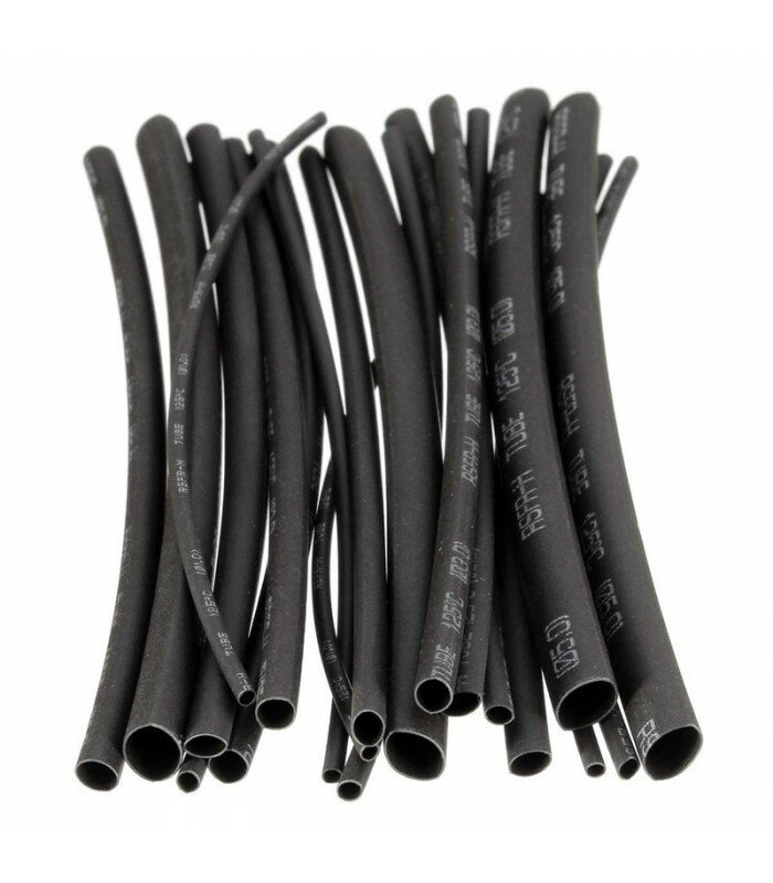 Термоусадка 5 мм, 1м, черная. Комплект 3 штуки