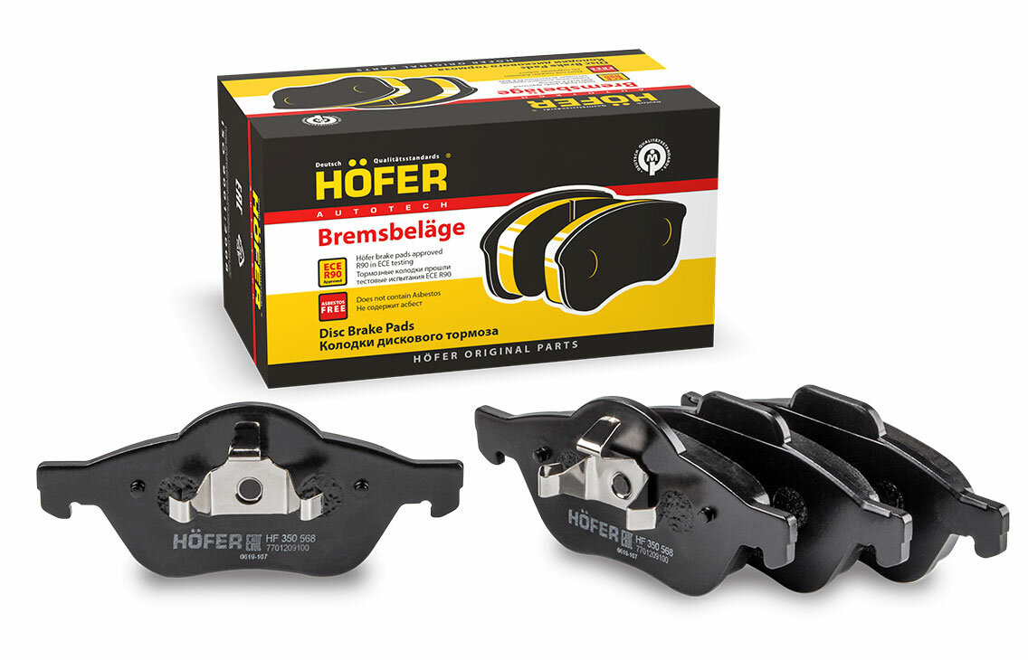 Колодки тормозные Renault Megan II (R15') 02-08-, Scenic 03-09 передние Hofer