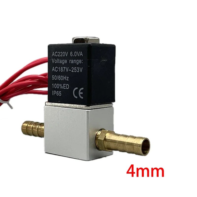 Электромагнитный клапан 2V025-06 12В 24В 220В DC 12V, 4MM-4MM Barb