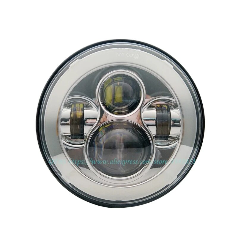 Фара светодиодная Silverado 7 ', для мотоцикла Street Glide FLHX Touring Yamaha V-Star XVS 650 1100 Chrome