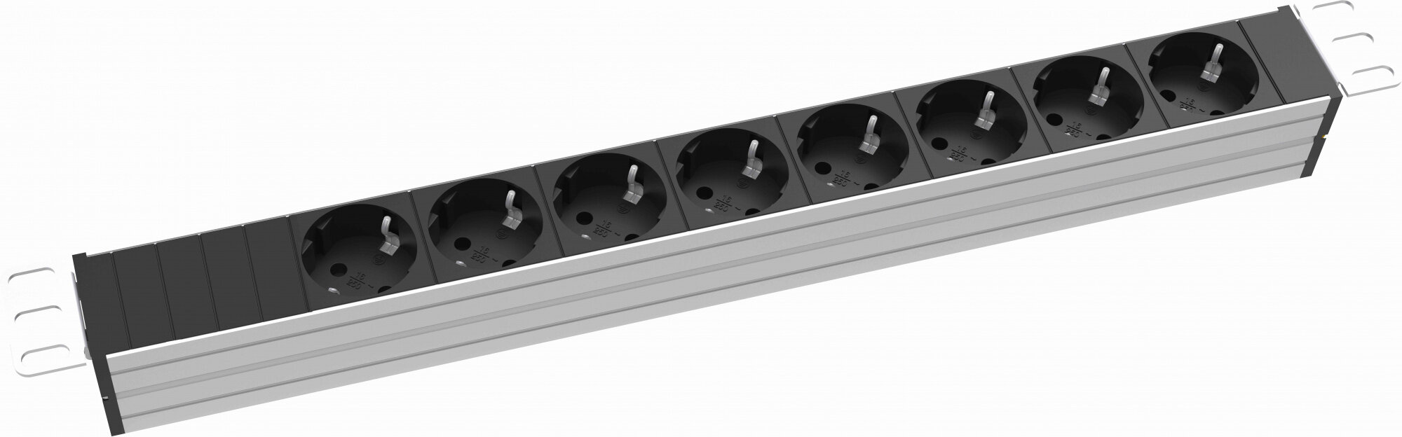 Блок распределения питания RakTek (RTS1608S) гор. размещ. 8xSchuko без вилки