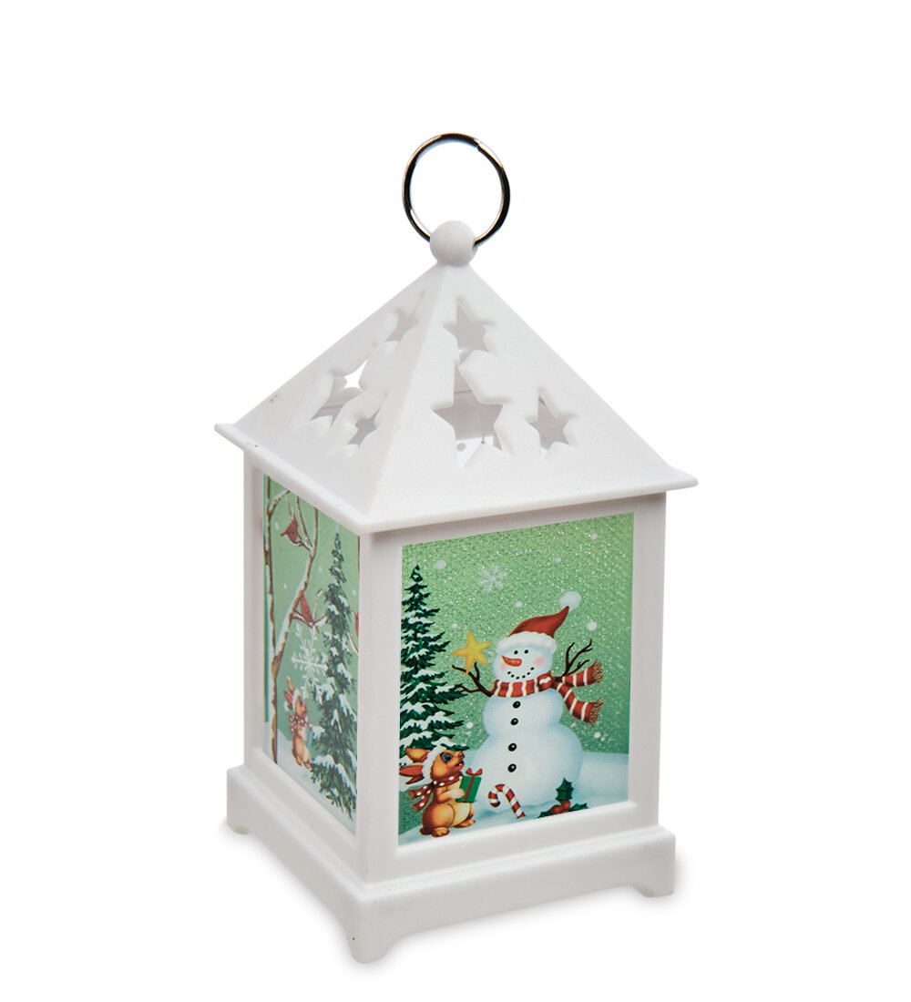 Новогодний фонарь с подсветкой белый A2168432