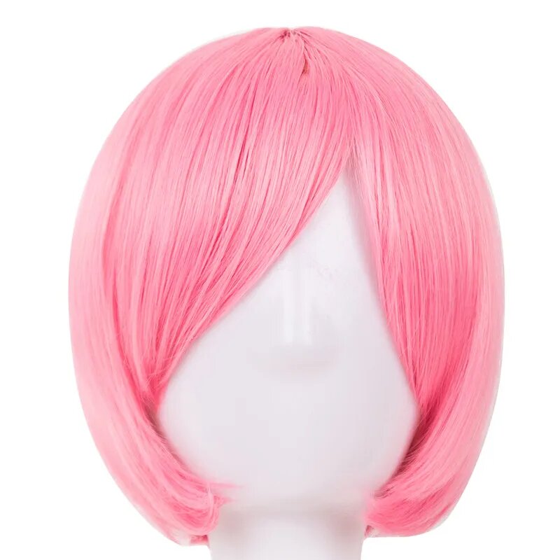 Fei-Show короткий волнистый парик с косой челкой Розовый
