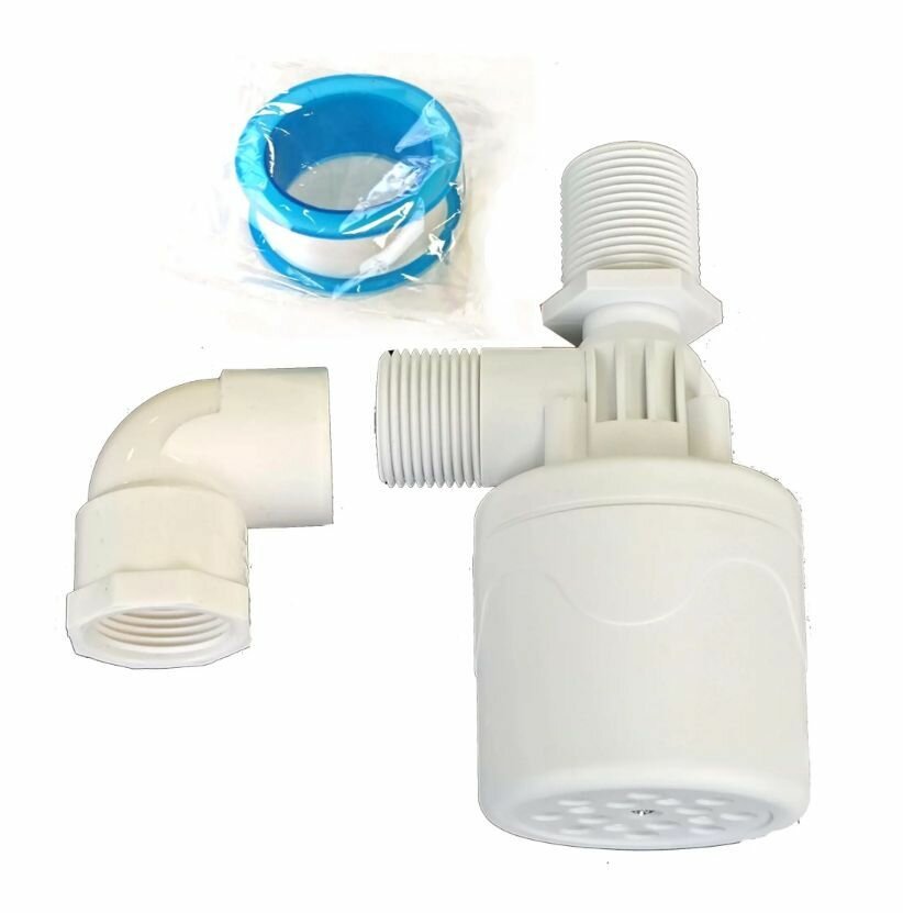 Клапан контроля уровня воды набор угловой 3/4" пластик цвет белый.