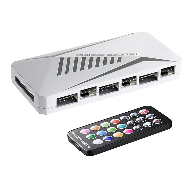 TEUCER Контроллер для вентиляторов ARGB, 1to6 HUB WH