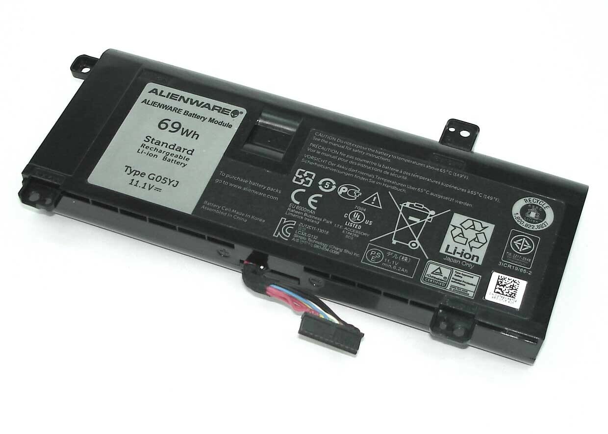 Аккумуляторная батарея для ноутбука Dell Alienware 14 11.1V 69Wh G05YJ