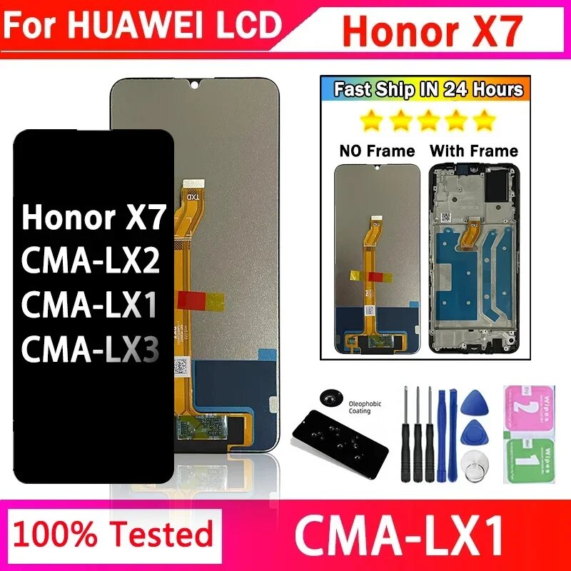 Новинка 6,74, ЖК-дисплей для Huawei Honor X7 X 7, внешний дисплей, сенсорный экран, Black With Frame