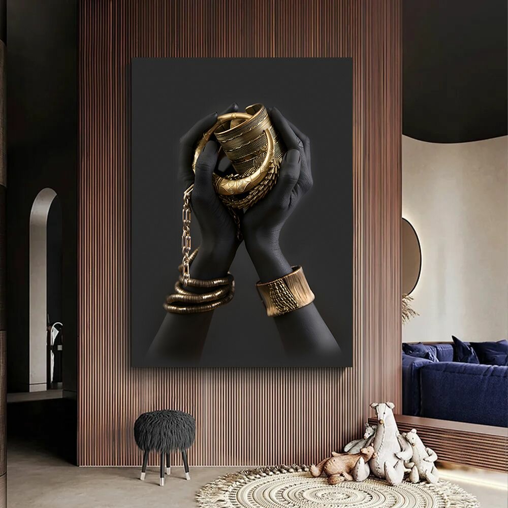 Картина африканская женщина, руки в украшениях, 40х60 см.