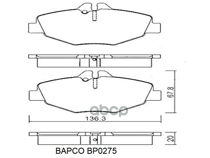 Колодки тормозные дисковые BAPCO арт. BP0275
