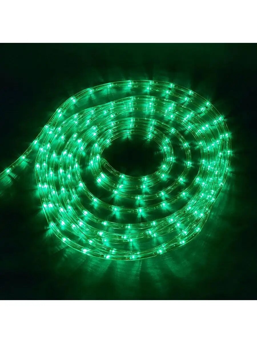 Гирлянда светодиодная Дюралайт. 8м. С контроллером. Зеленый свет. IP44, Провод прозрачный, Uniel