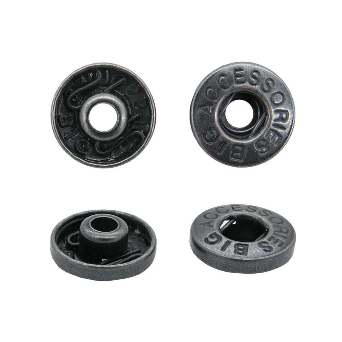 Часть кнопки, S-образная, часть B, BIG, 1327, 11,5 мм, металл (черненый), 100 шт