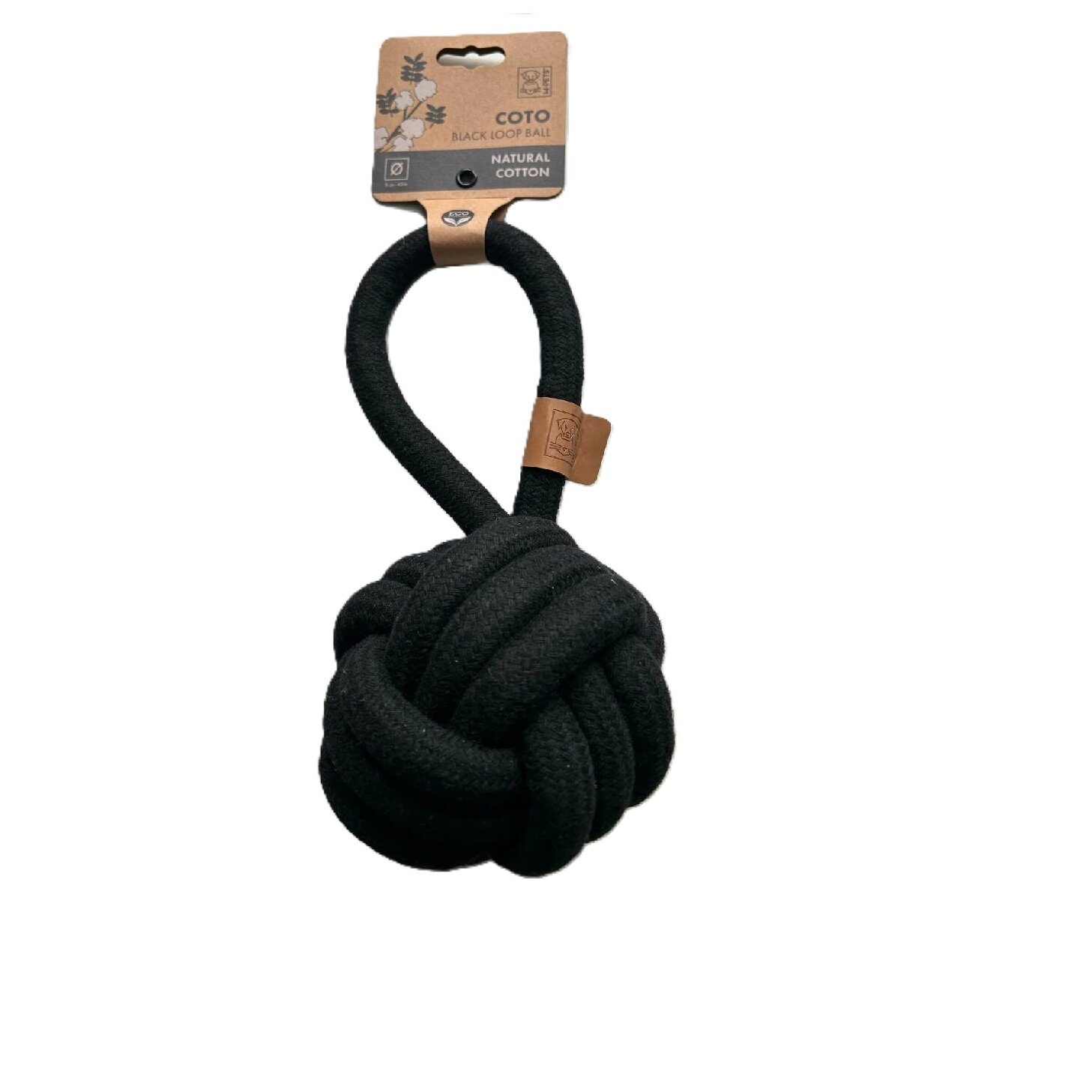 M-PETS Игрушка для собак мяч-петля, хлопок черный 8см