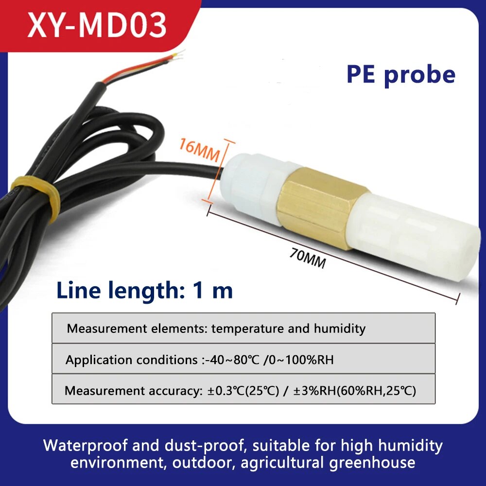 Датчик температуры и влажности XY-MD03 PE probe, 1 м