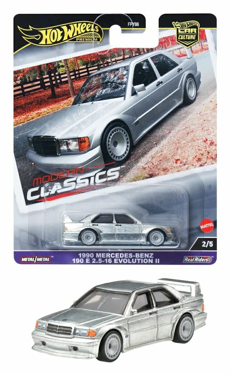 Машинка коллекционная Mattel Hot Wheels Premium Car Culture FPY86:1990 Mercedes Benz-190 E 2.5-16 Evolution II