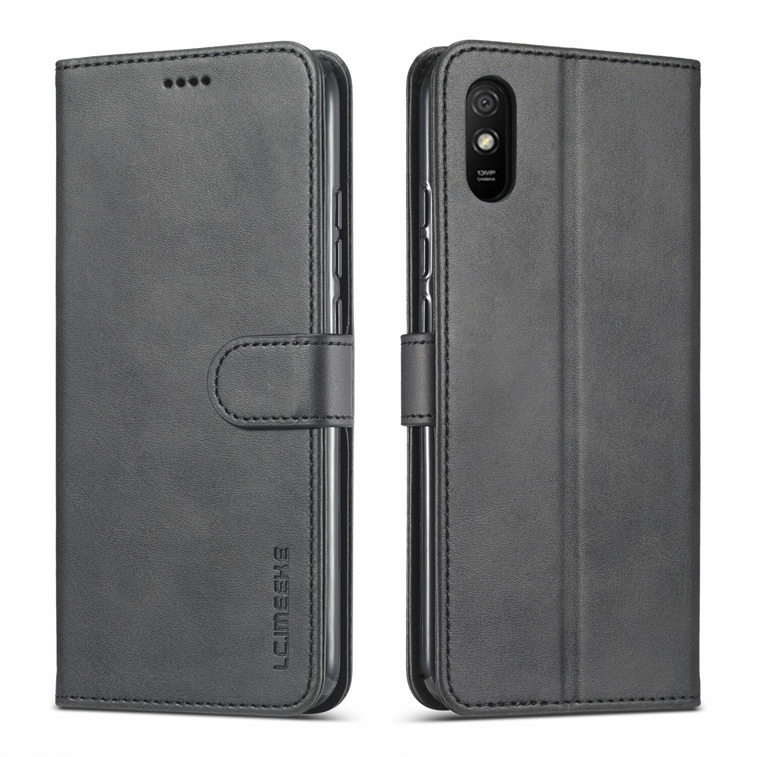 LCIMEEKE Кожаный книжка чехол для Xiaomi Redmi 9A (редми 9А) с визитницей из экокожи