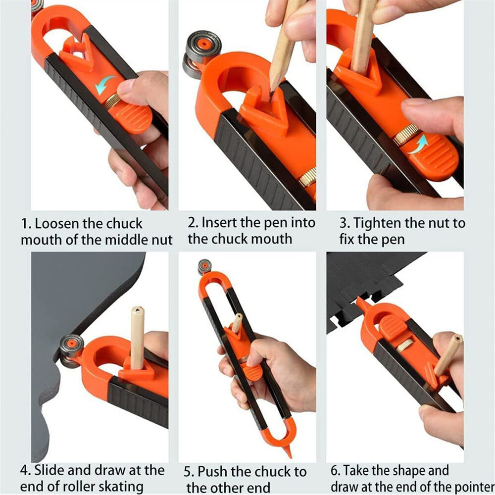 Precise Contour Scribe Tool with Lock for Construction, Measuring Tools — фото 1