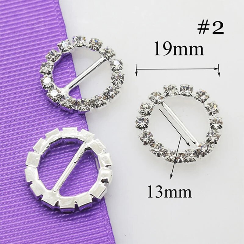 Пряжки ZMASEY металлические стразы набор 10 шт No.2