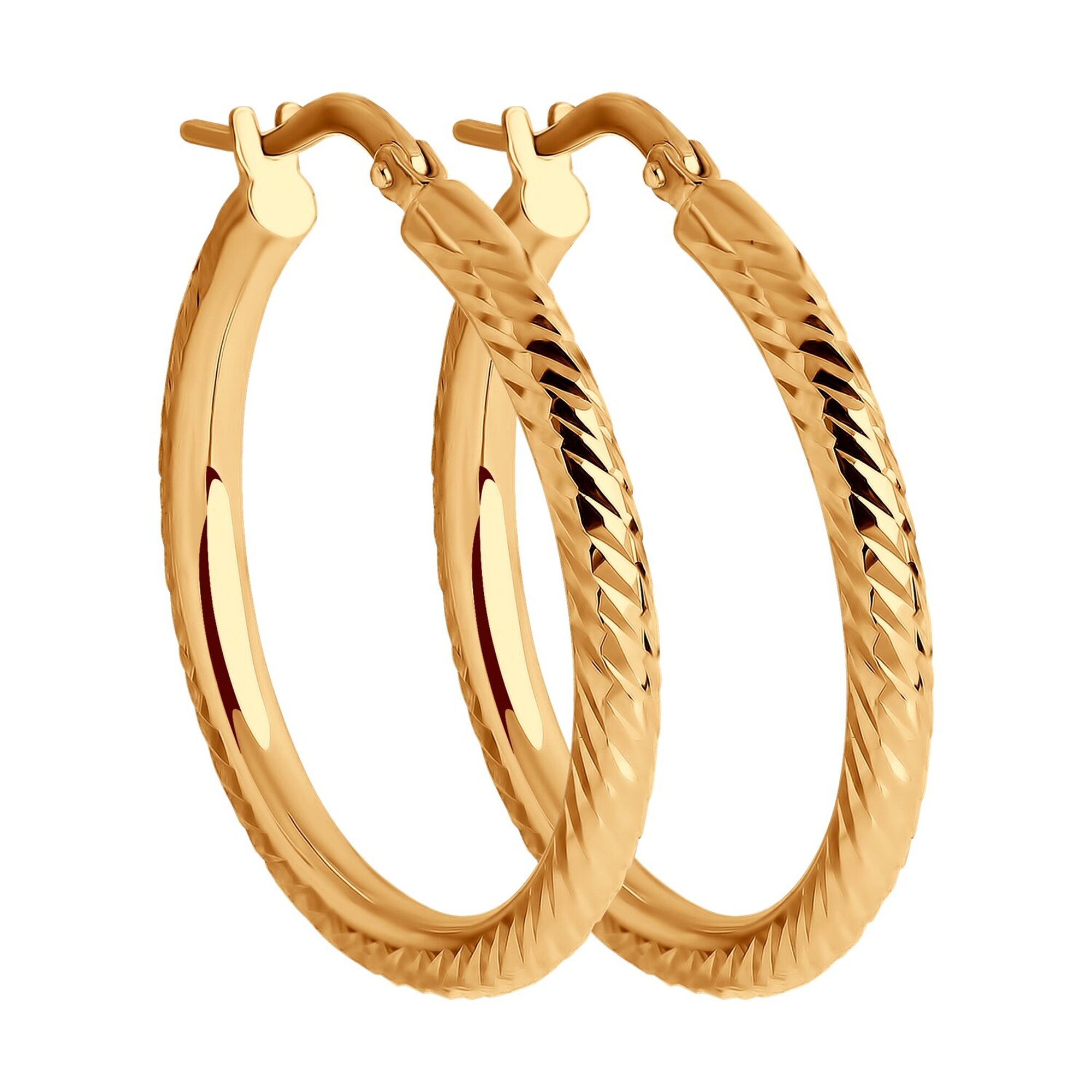 Серьги конго, красное золото, 585 проба