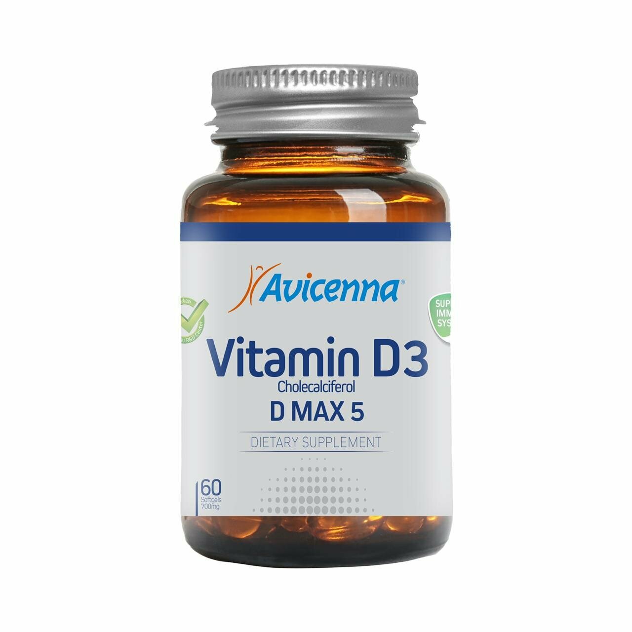 Фармацевтические нелекарственные препараты: БАД к пище Avicenna Vitamin D3 "D MAX 5" / Avicenna Витамин Д3 "Д макс 5"
