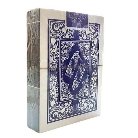 Карты для покера 54 шт. "Bullets" пластик, игральные, синяя рубашка