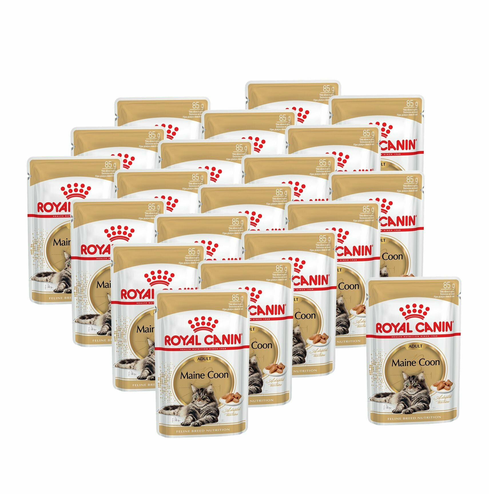 Royal Canin Maine Coon Adult влажный корм для взрослых кошек породы Мэйн Кун в соусе, в паучах - 85 г х 20 шт.