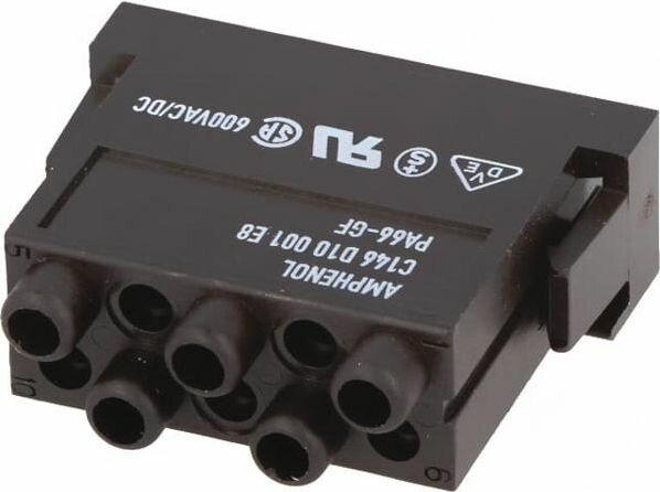 Разъем AMPHENOL C146 D10 001 E8 HDC: модуль: "папа": C146 heavy mate M PIN 10,400В 1шт