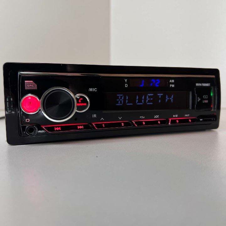 Автомагнитола MVH-768MBT, 1Din, Bluetooth, FM, MP3, USB, SD, с пультом ДУ, поддержка Android/iOS