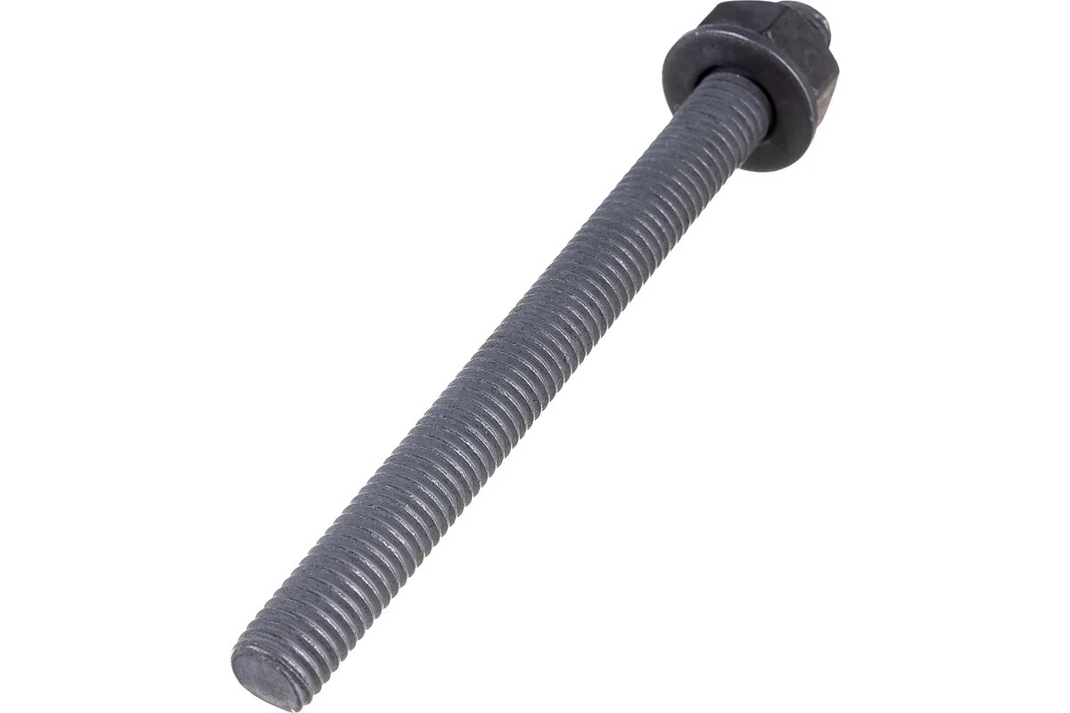 Европартнер анкерная шпилька 10x110 мм с гайкой и шайбой, покрытие ТДЦ, класс прочности 5.8 1шт
