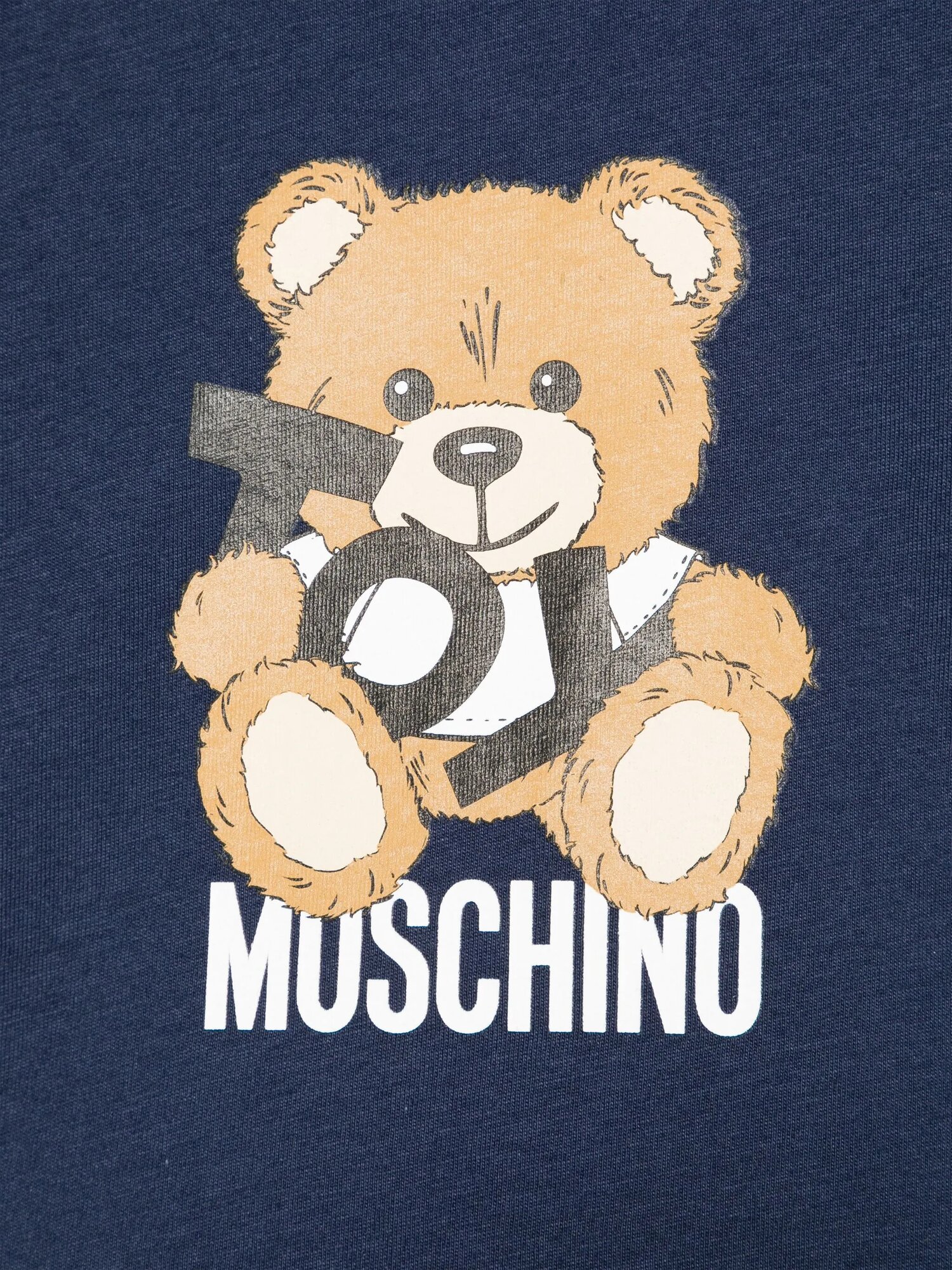 Футболка MOSCHINO Футболка с принтом, размер 60, синий — фото 1