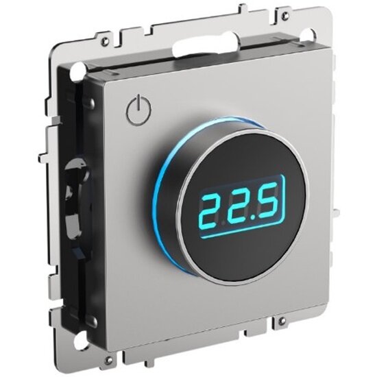 Термостат электронный с индикацией Iek BRITE СП IP20 ТС10-1-БрС сталь, BR-RT11-K46