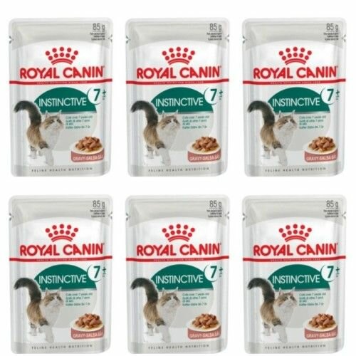 Royal Canin Корм влажный для кошек старше 7 лет Instinctive 7+, мелкие кусочки в соусе, 85 г, 6шт