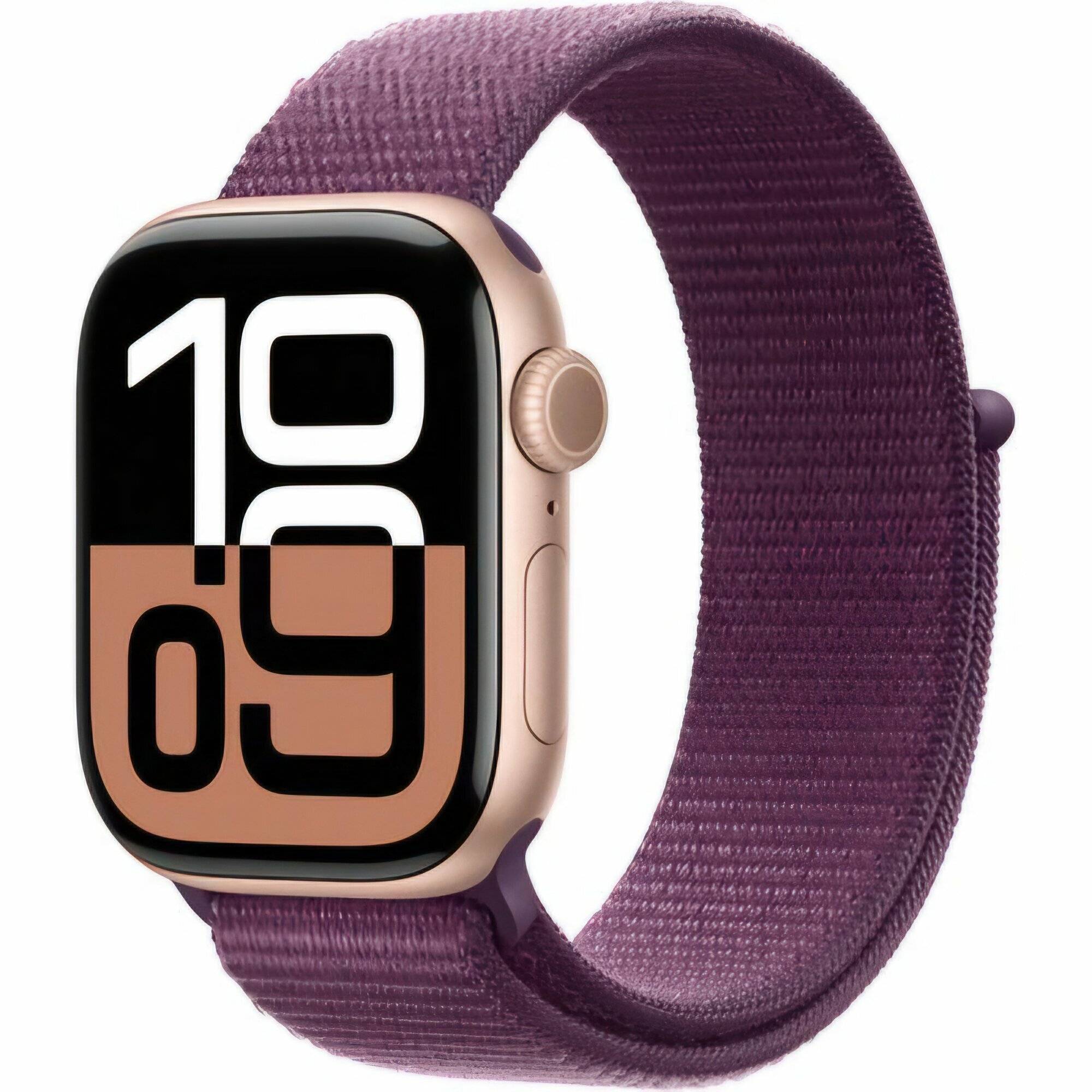 Часы Apple watch S10 46 Rose Gold Aluminium Case Plum (Розово-золотистая Слива) Sport Loop LTE