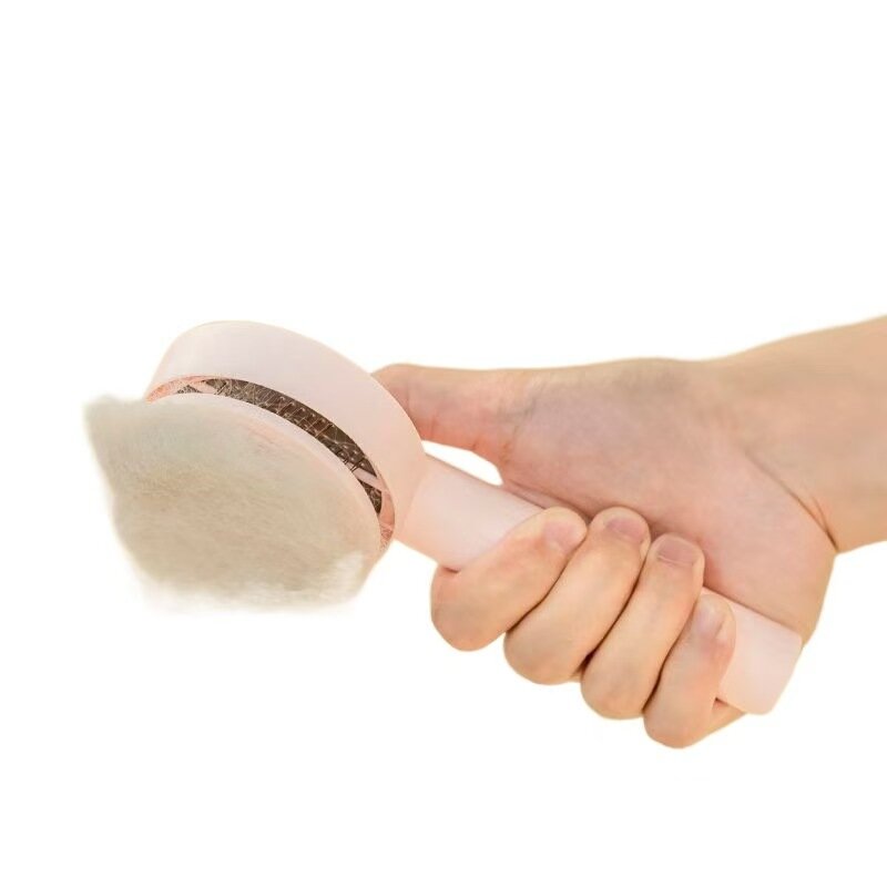 Расческа для кошек и собак белая, чесалка, пуходерка, щетка для вычесывания животных с кнопкой самоочистки