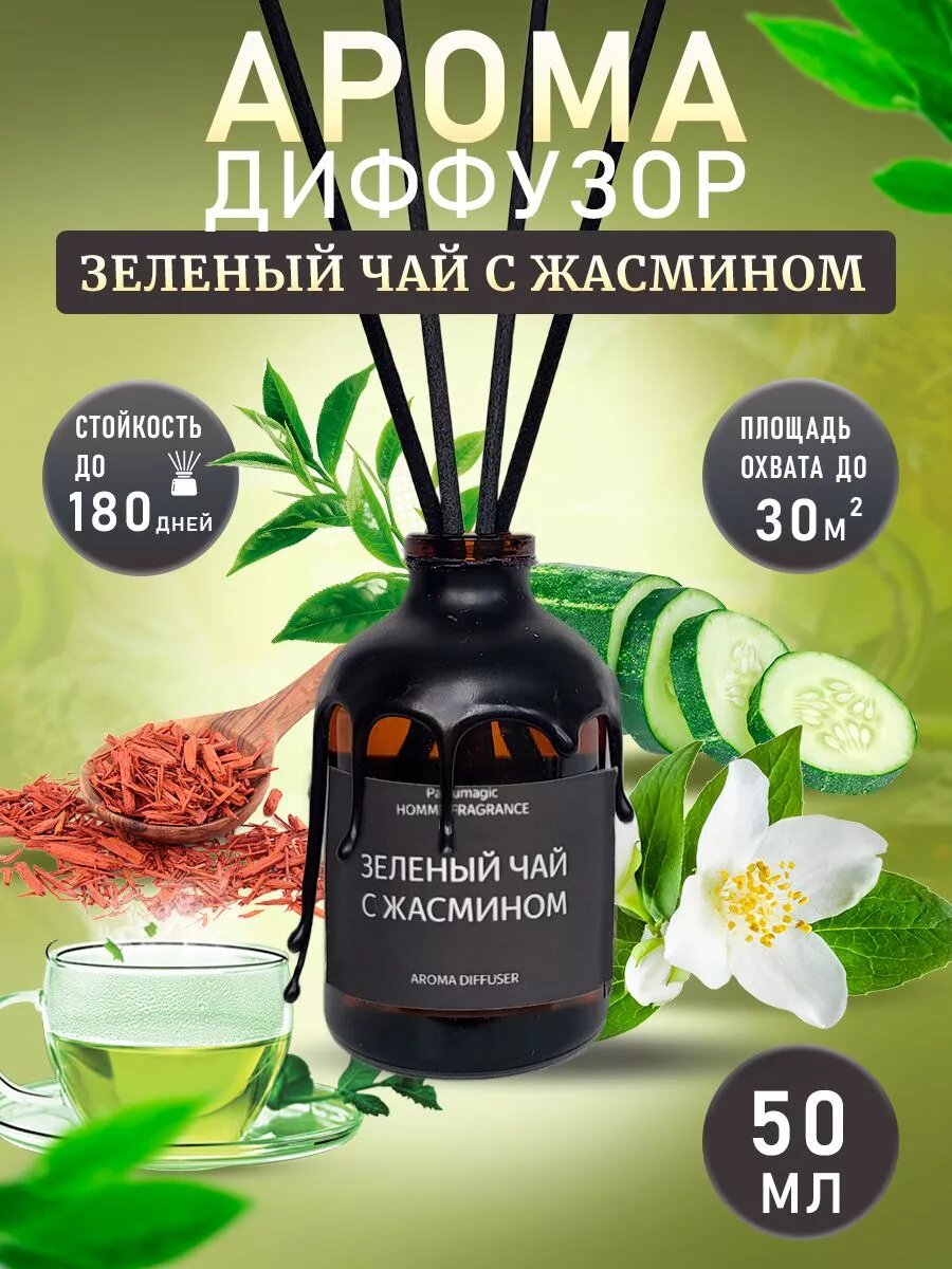 Аромадиффузор с ароматом Зеленый чай с жасмином 50мл