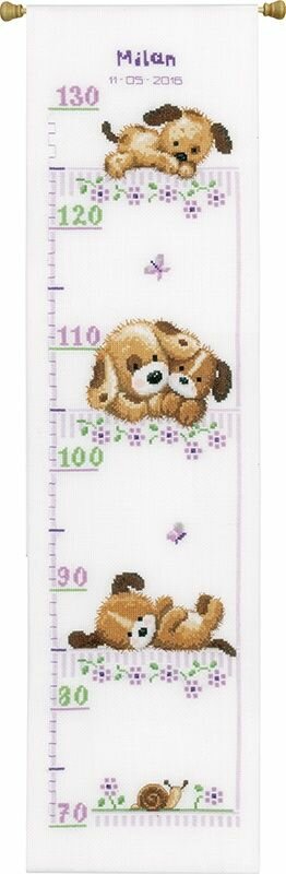 Набор для вышивания Vervaco Ростомер, Игривые щенки, 18х70 см (ND. VER. PN-0155039)