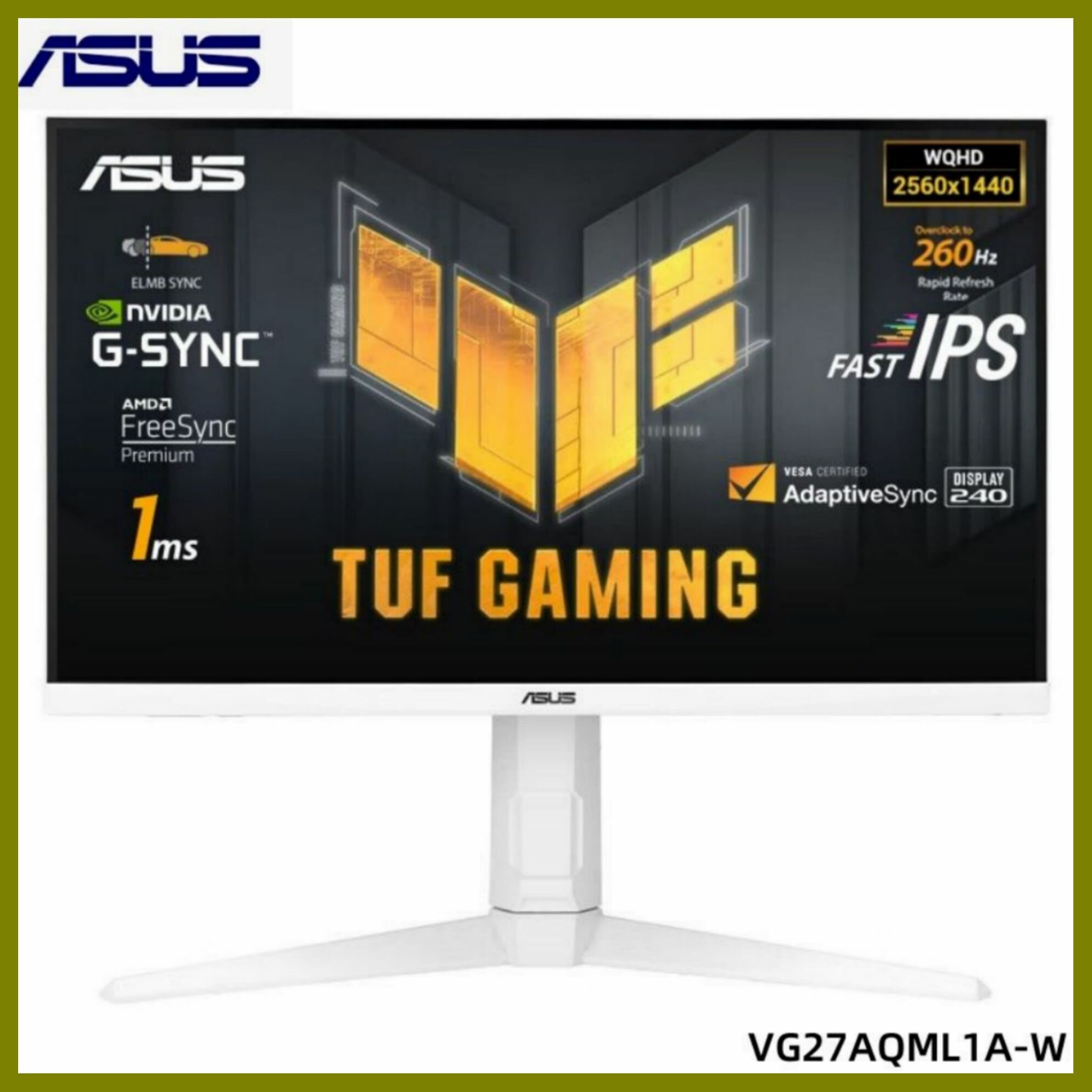 27"Монитор ASUS TUF GAMING VG27AQML1A-W, белое A