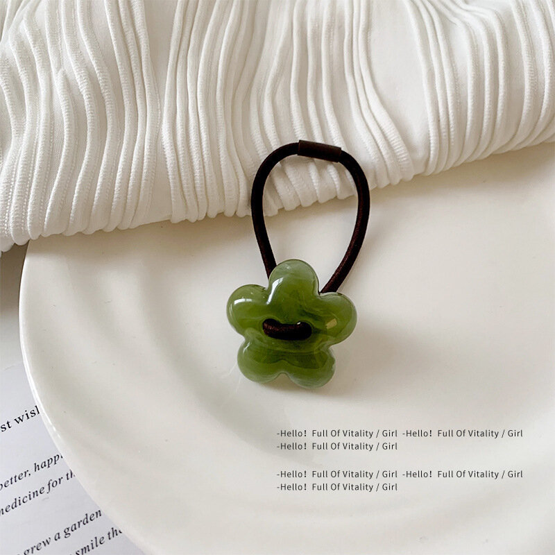 Ацетатное кольцо для волос "Цветочный узор", высокоэластичное, женское