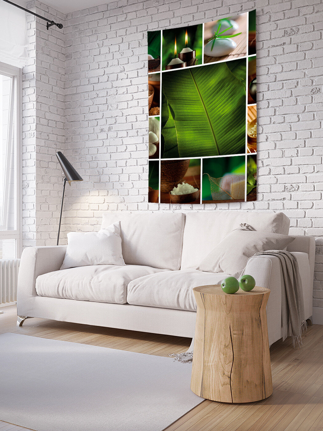 Вертикальное фотопанно на стену JoyArty "Лист пальмы", из ткани, 150х200 см