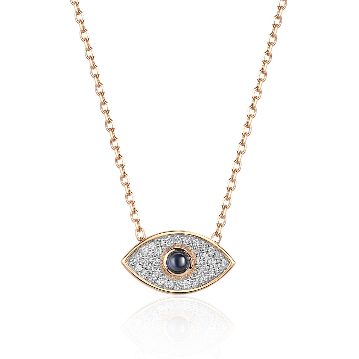 Колье, красное золото, 585 проба, бриллиант, сапфир