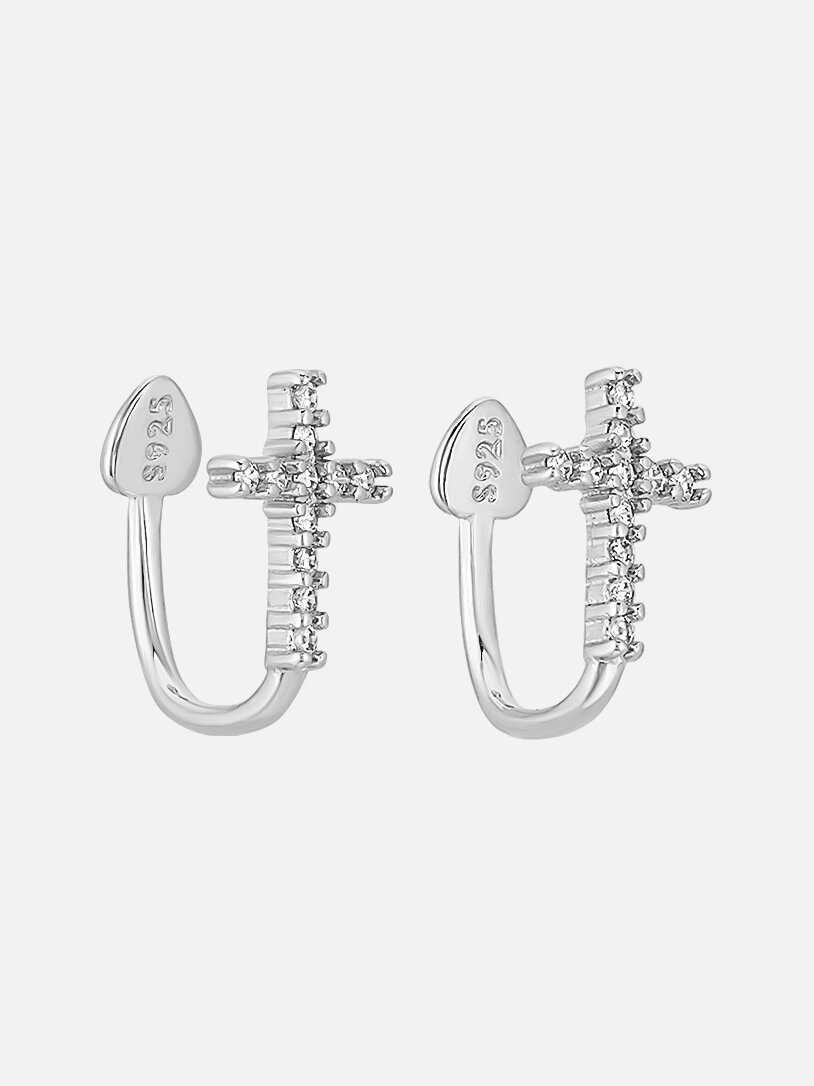 Серьги каффы, кристаллы Swarovski